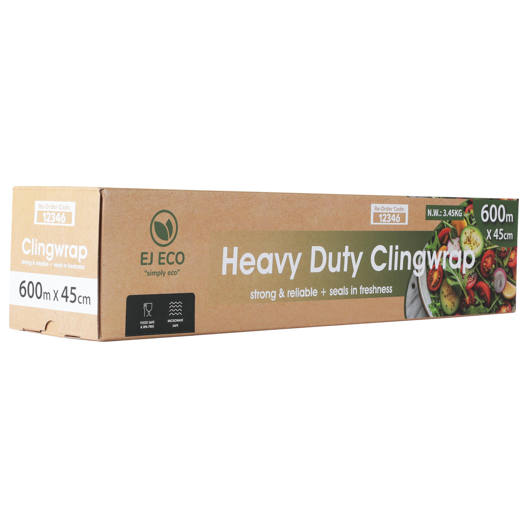45cm x 600m Cling Wrap Roll | Commercial Food Grade Plastic Wrap