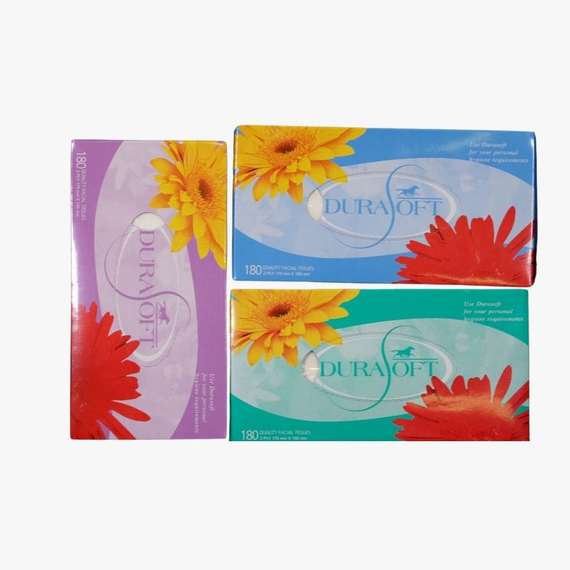 DuraSoft Facial Tissue 2-Ply – Soft 180-Sheet Tissue Box – A to Z ...