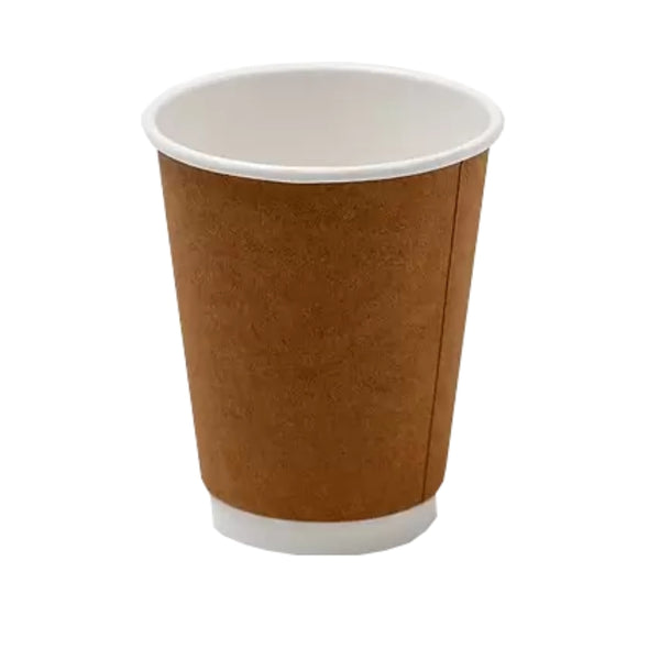 EJEco 12oz Double Wall Kraft PE Paper Cup