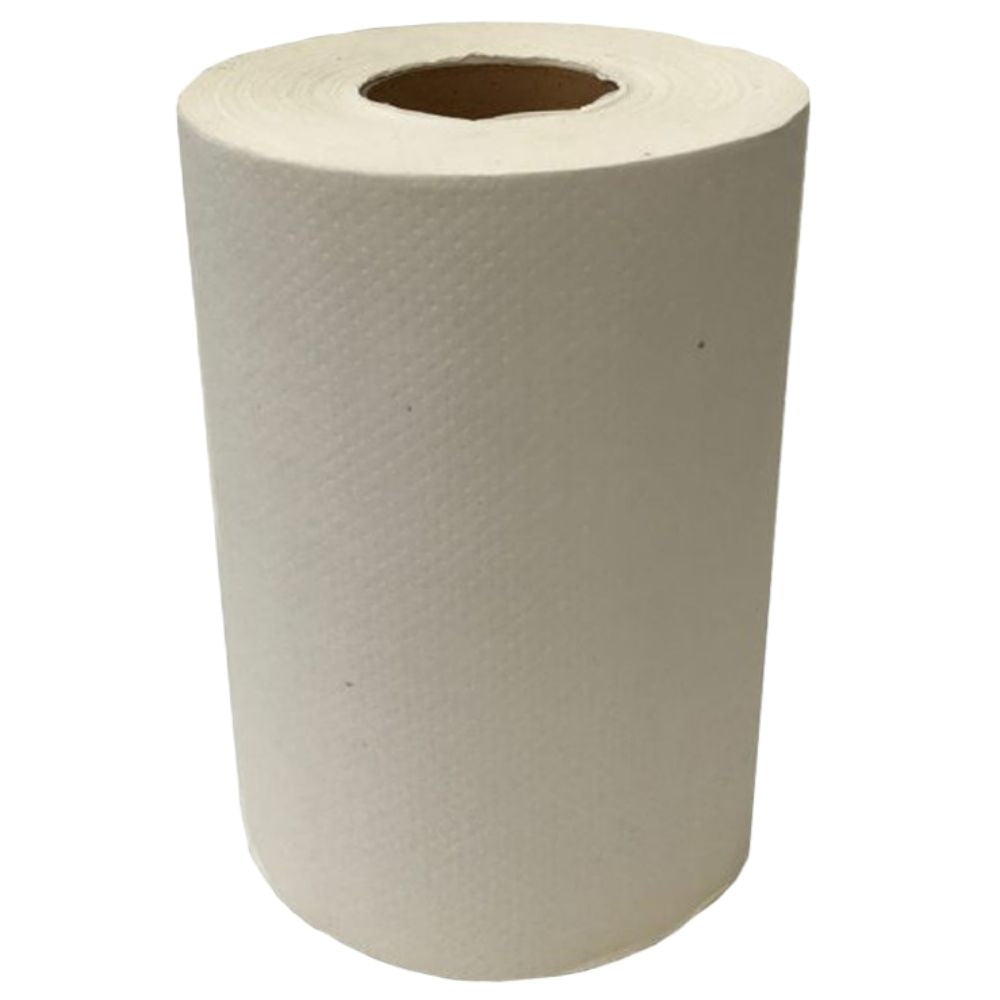 EJEco Premium White Hand Towel Roll 100M 1-Ply 28GSM TAD Paper
