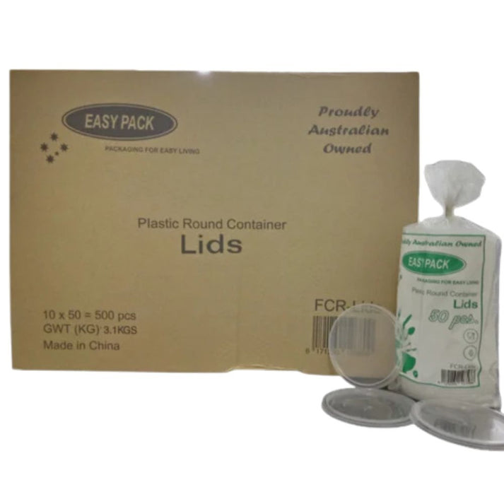 Edco Plastic Round Food Container Lids – 500 Pack