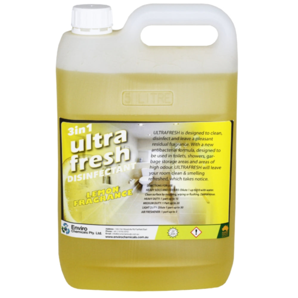 Enviro Chemicals UltraFresh Lemon 5L Cleaner Disinfectant Deodoriser