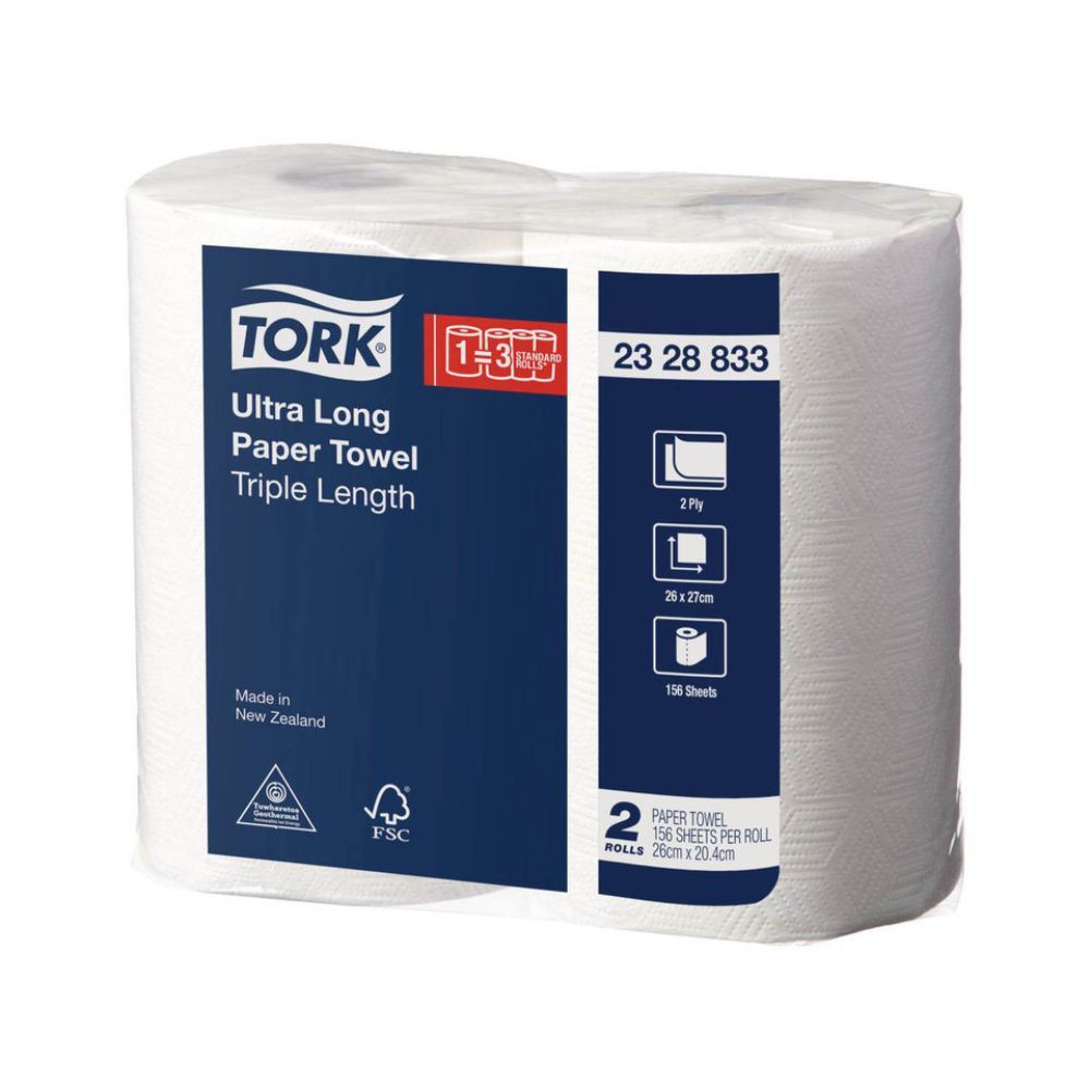 Tork Ultra Long Paper Towel – Triple Length 2-Ply – Carton of Rolls